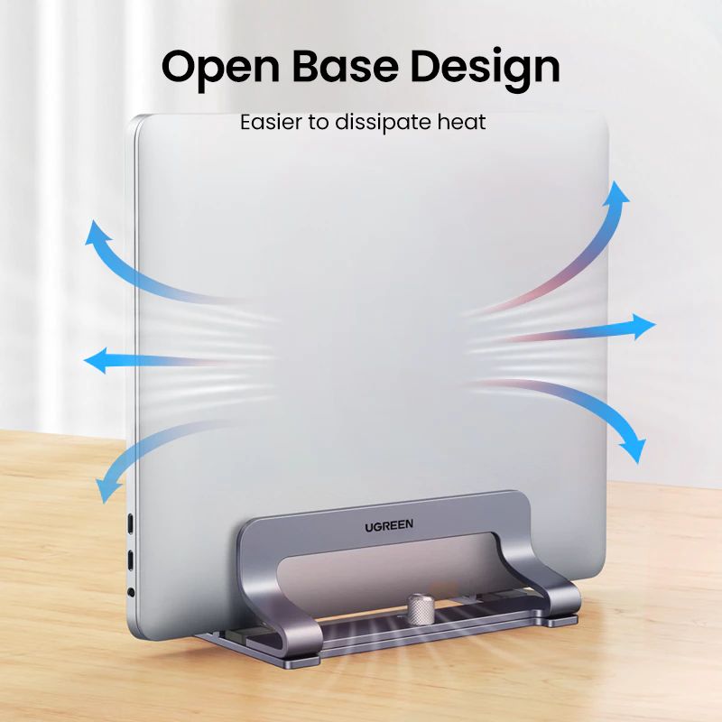 UGREEN Stand Vertical Desktop Laptop Stand Dual Slot Aluminum Tablet ...