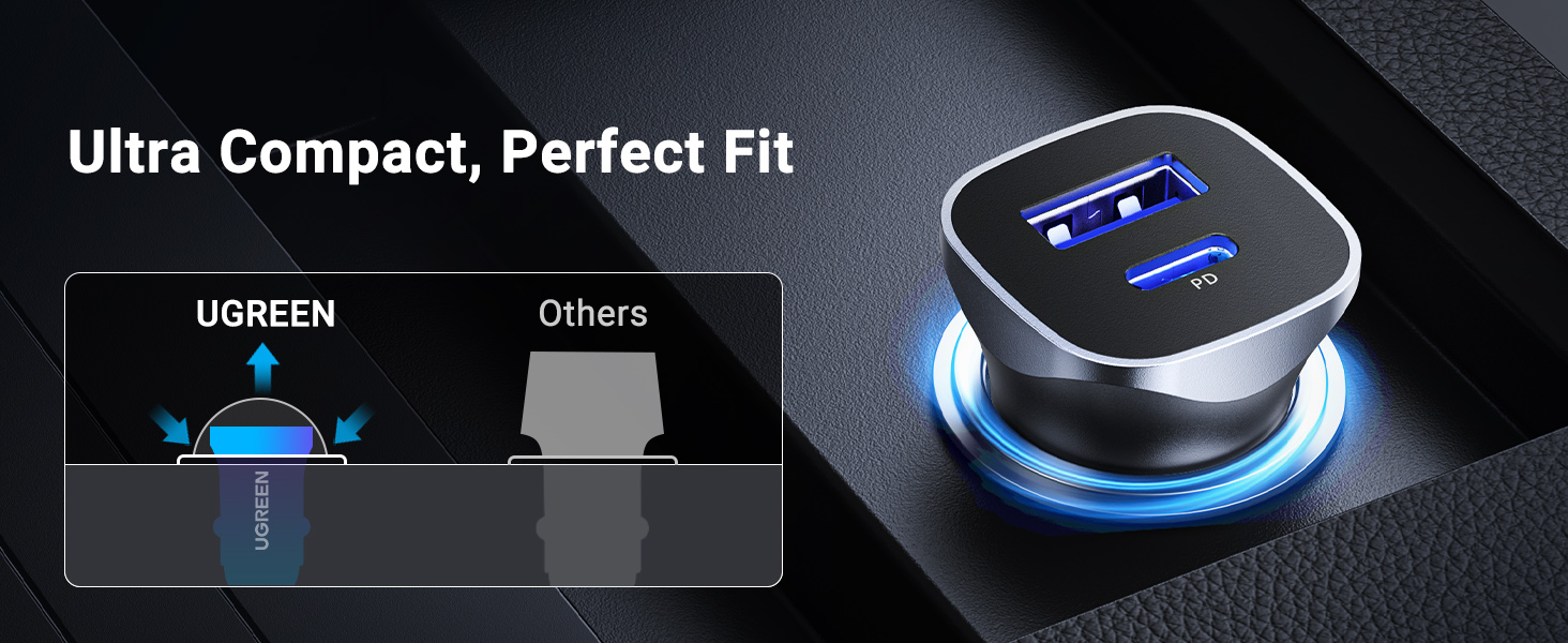 Ugreen Car Charger PD 30W SCP 22.5W usb type A + C Dual - Port Car Charger 40858 CD130 - Gadgetz ...