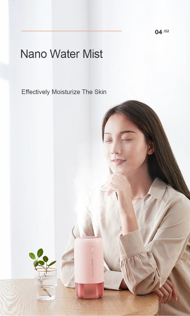 Jisulife JB08 Dual Spray LED Humidifier Anti-dry burning protection ...